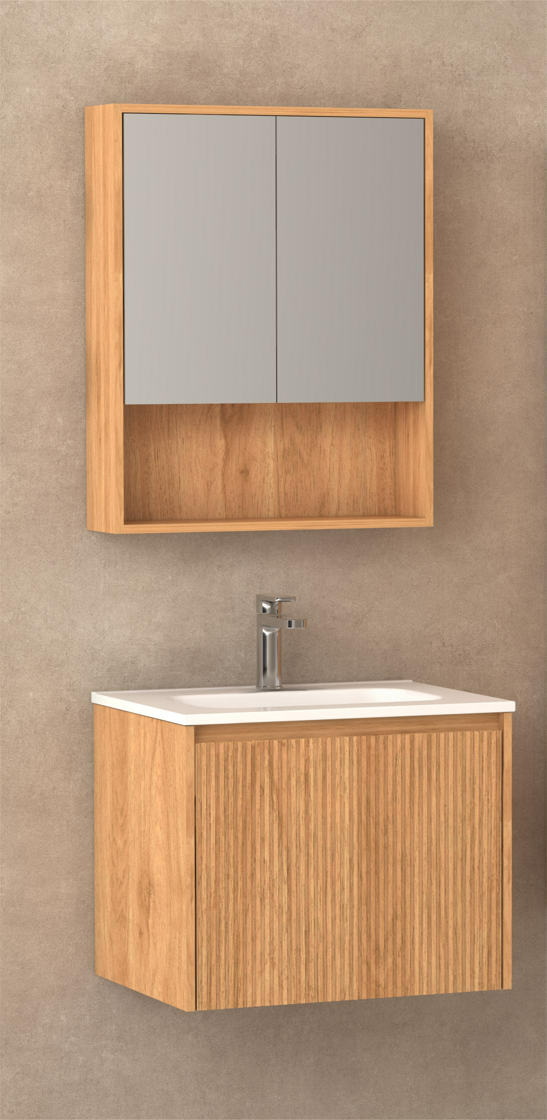 Bravia WH 600 Vanity Unit Set with Ceramic Basin & Shaving Cabinet ...