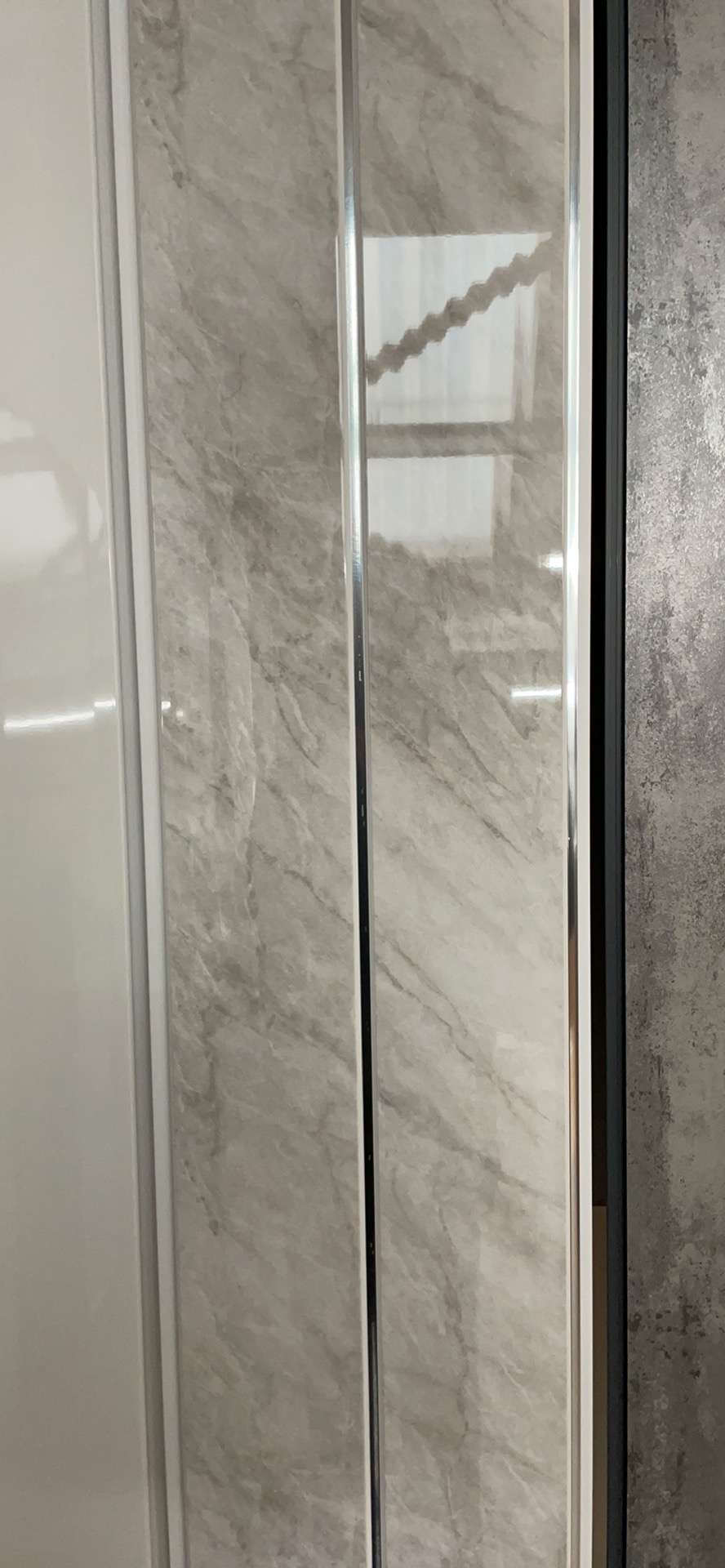 Grey Marble 2 Chrome 2950x250x8mm PVC Panel – Mersey Bathrooms Ltd