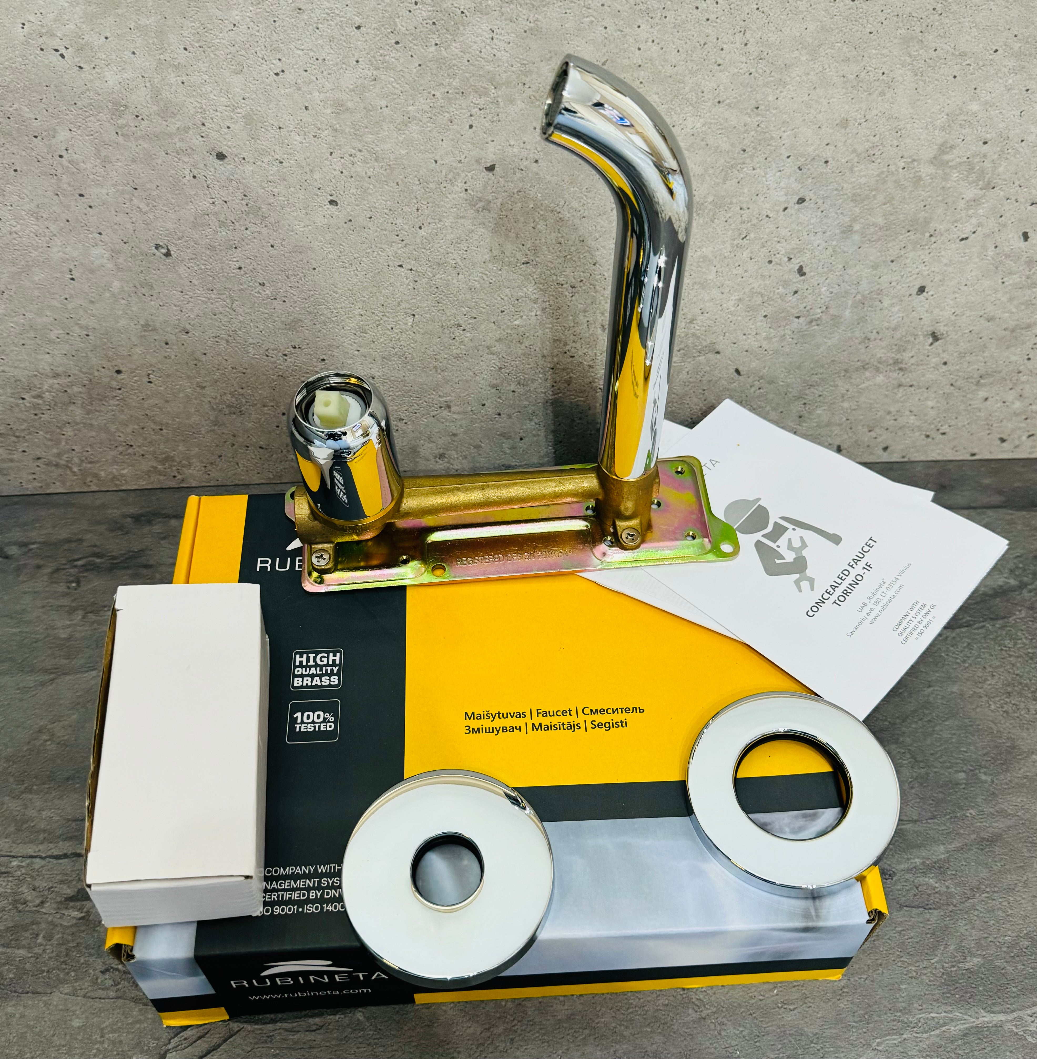 Rubineta Torino-1F Chrome-Plated Concealed Washbasin Fixture – Mersey ...