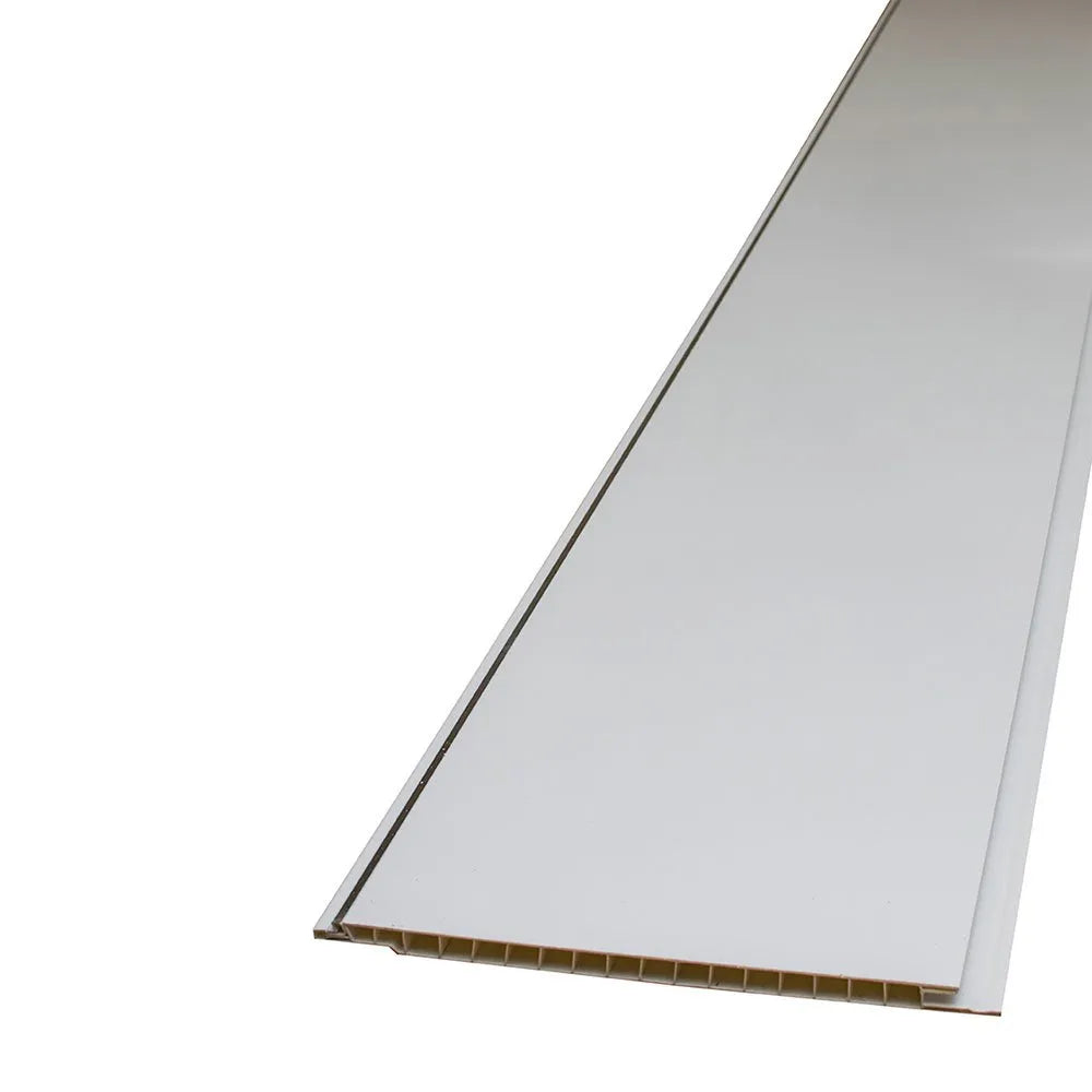 Gloss White / Chrome Strip Ceiling 3000x200x10mm PVC Panels – Mersey ...