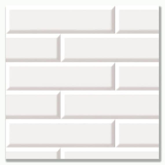 Metro White 3D Tile - 4No x 250mm x 2.6m (Gloss Finish) – Mersey ...