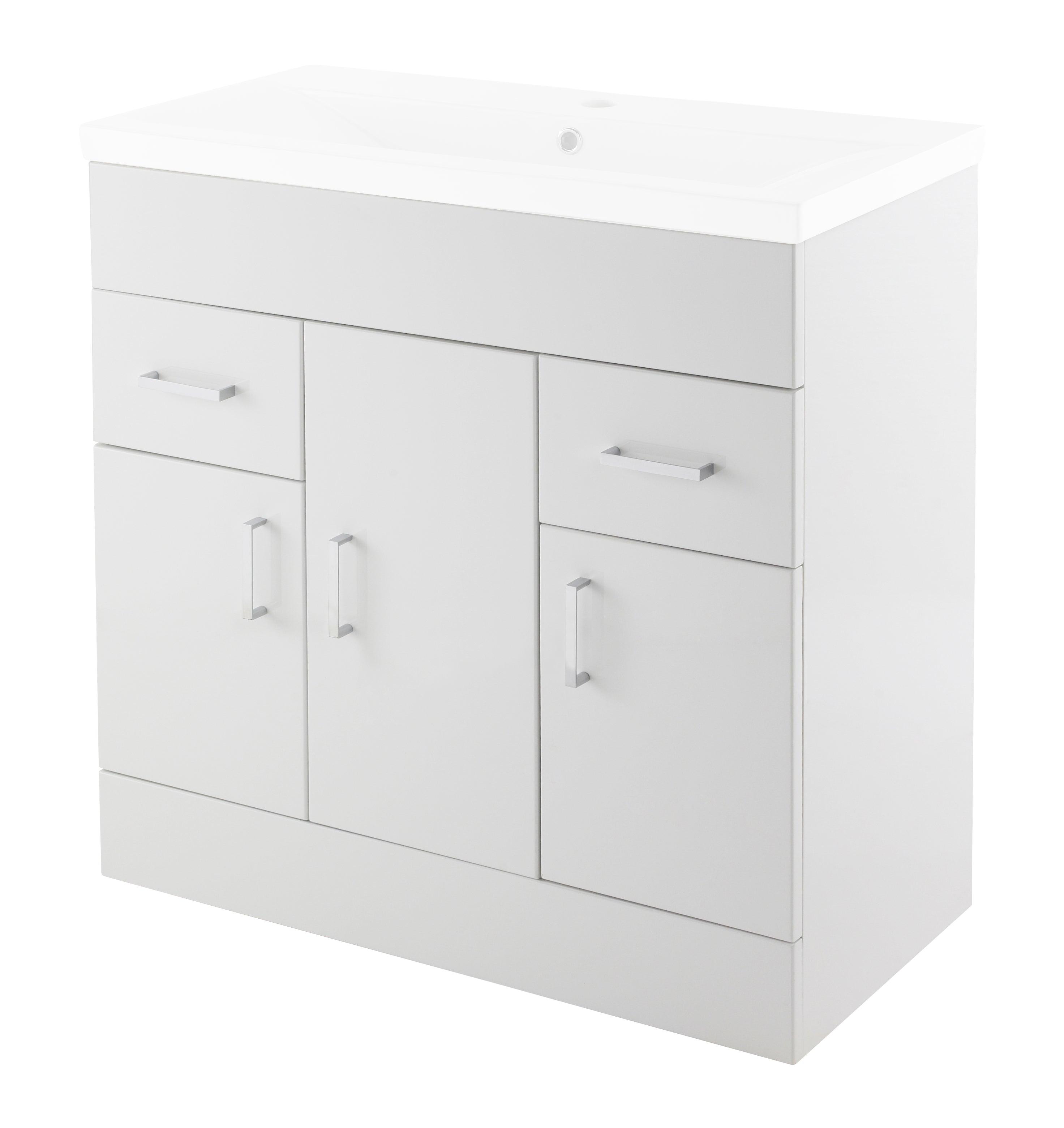 Eden Floor Standing 3 Door 2 Drawer Vanity Cabinet 800mm – Mersey ...